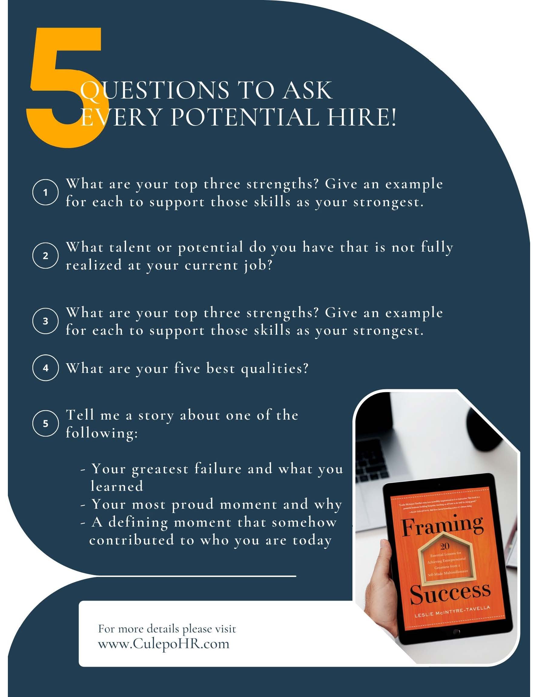 5 Questions to Ask Every Potential Hire – Culpeo HR